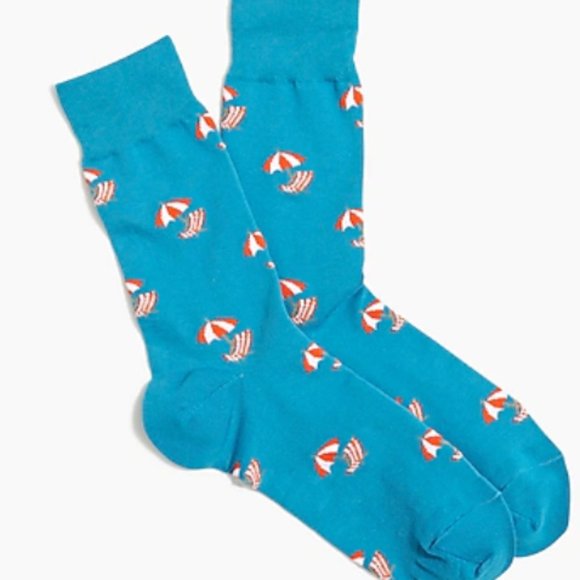 J. Crew | Underwear & Socks | Jcrew Mens Trouser Socks Blue Umbrellas ...